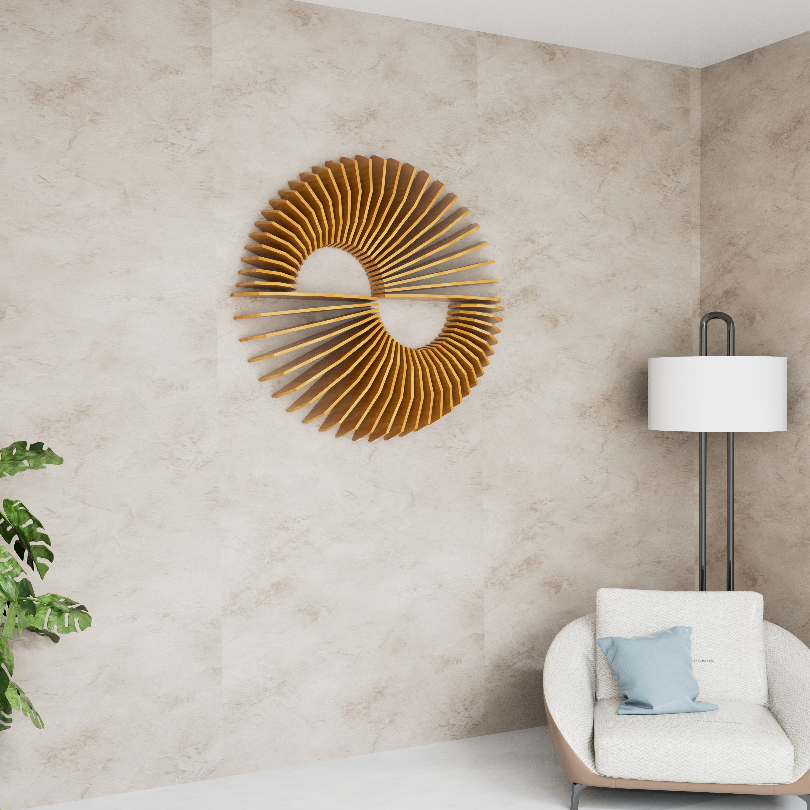 Orbital Flow: Parametric Wood Circle Wall Sculpture – Parametric Art by ...