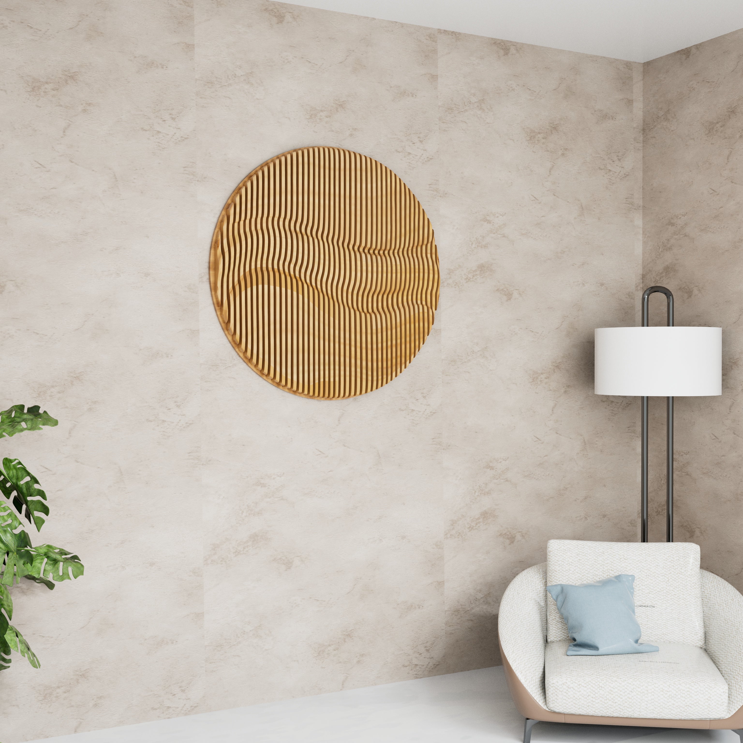 Orb Wave – Circular Parametric Wall Panel – Parametric Art by Inmoha